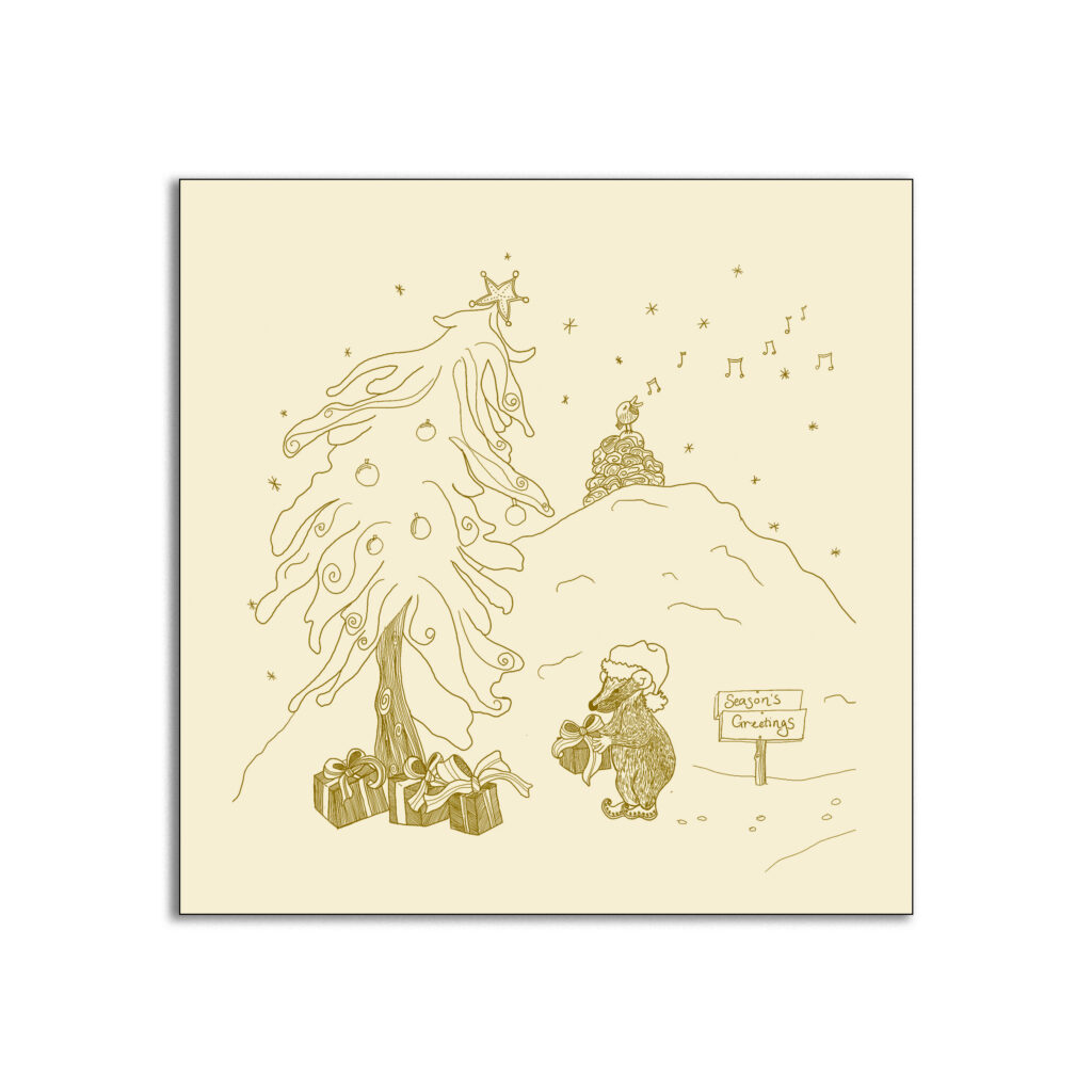 Badger Bearing Gifts – Gold Engraved Christmas Cards (Limited Edition ...